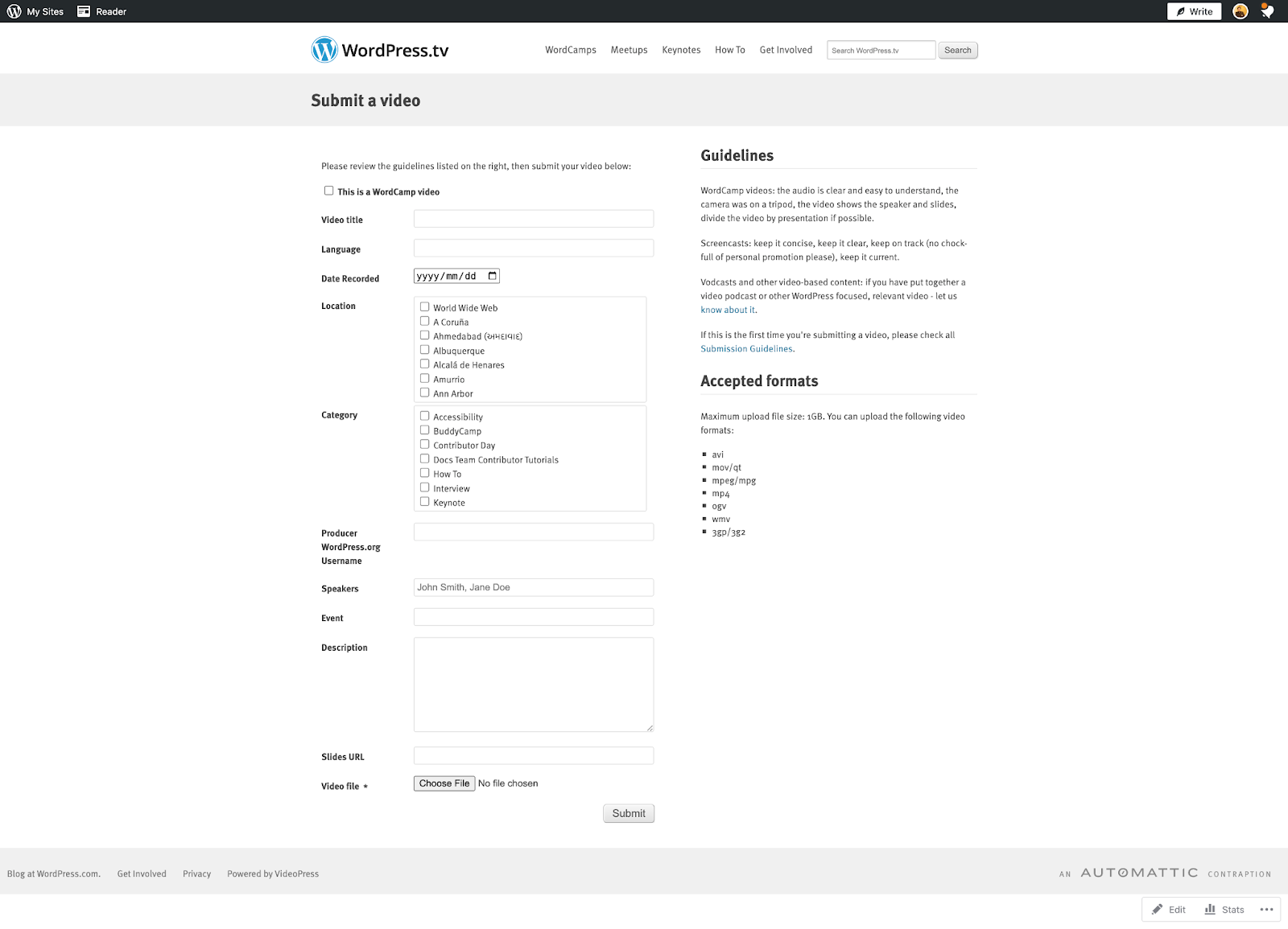 WordPress.tv へのセッション動画アップロード方法 – WordCamp Japan Portal